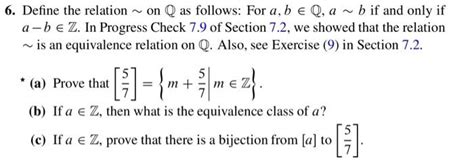 Solved Define The Relation ∼ On Q As Follows For Ab∈qa∼b