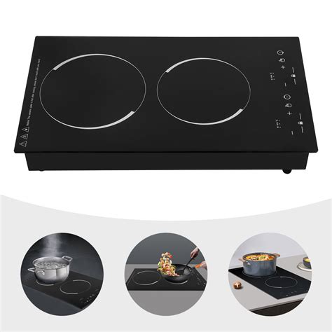 Miumaeov Portable Double Induction Cooktop 2 Burner Ultrathin 1200w