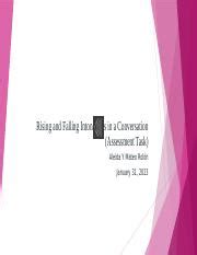ENGL 2050 Task 3 2 Pptx Rising And Falling Intonations In A
