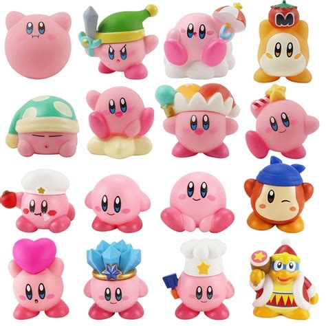 4 8pcs Anime Games Kirby Action Figures Toys Kirby Plush