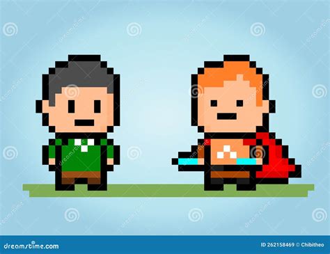 8 Bit Pixels Hero Avatar Game Character In Vector Illustration Stock Vector Illustration Of