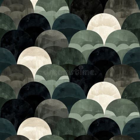 Abstract Geometric Pattern With Overlapping Circles In Earthy Tones