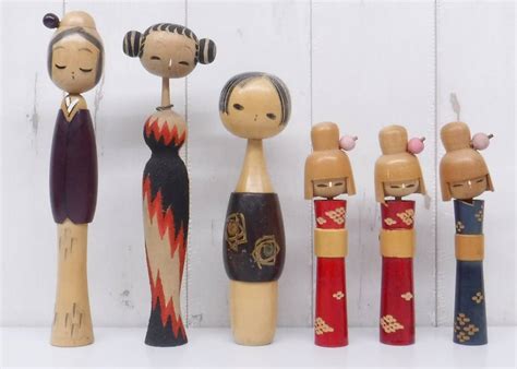 【傷や汚れあり】＊伝統工芸 工芸美術 ＊こけし人形 6点まとめ ＊千趣会 洞爺湖温泉 など ＊郷土玩具 日本人形 日本土産 木工芸 Japan