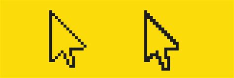 pixel art computer cursors on yellow background 56938556 vector art at
