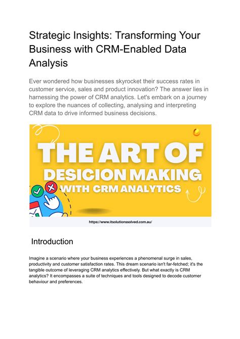 Ppt Transforming Your Business With Crm Enabled Data Analysis