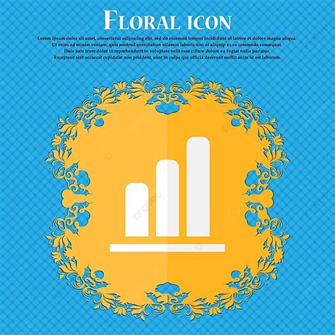 Floral Graph Concept On Blue Background Diagram Columns Trend Vector