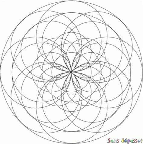 Coloriage Mandala aux Rosaces Sans Dépasser