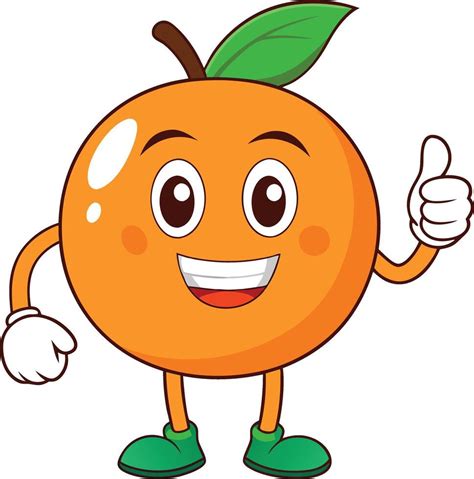 Orange Fruit Cartoon Character With Thumbs Up Illustration 52793078