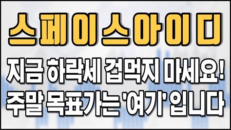 스페이스 아이디 지금 하락세 겁먹지 마세요 주말 목표가는 여기 입니다 Youtube