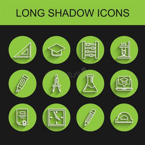 Set Line Certificate Template Pencil With Eraser Protractor Grid For Measuring Degrees