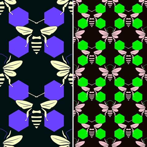 Premium Psd Buzzing Bees With Hexagonal Silhouette And Gradient