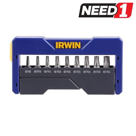 Irwin 10pc Torx Security Insert Bit Set Tr9 Tr40 Includes 57mm