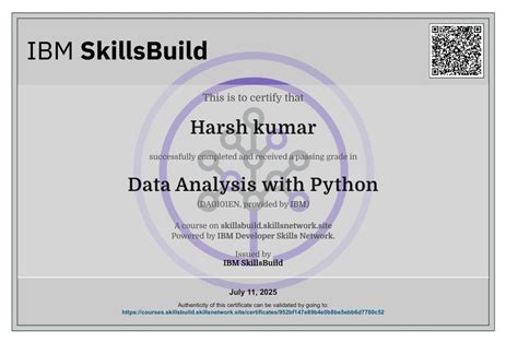 🎓 Earned The Ibm Data Analysis With Python Certificate Harsh Kumar Posted On The Topic Linkedin