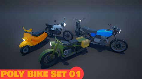 Low Poly Bike Set 01 Fab