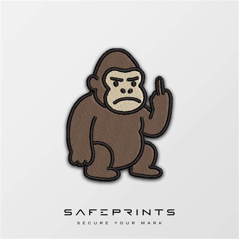 Gorilla Middle Finger Etsy España