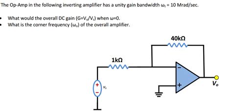 Solved The Op Amp In The Following Inverting Amplifier Has A
