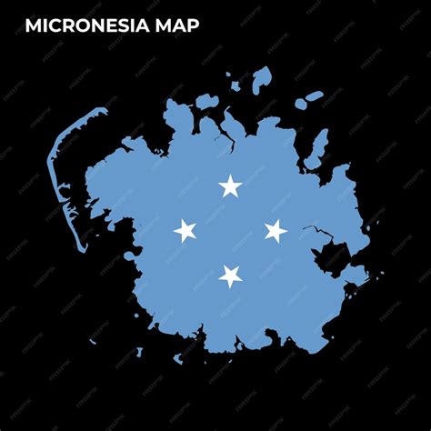 Premium Vector Micronesia National Flag Map Design Illustration Of