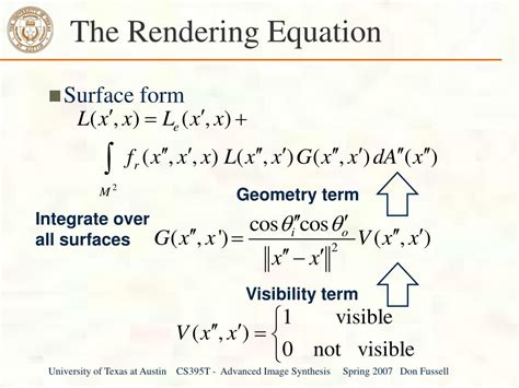 PPT The Rendering Equation PowerPoint Presentation Free Download ID