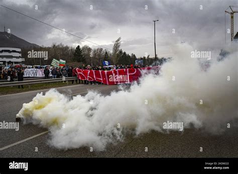 Supporters Of Cska Sofia Block Sofia Ring Road During Protest Against Current Administration And