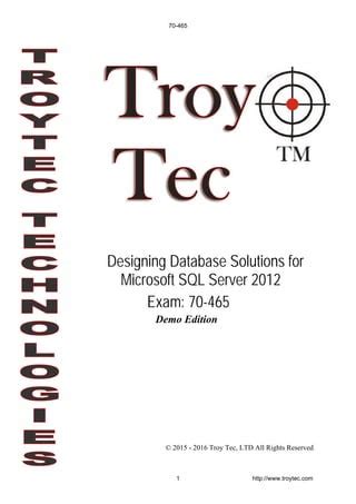 Designing Database Solutions For Microsoft SQL Server 2012 2012