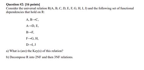 Solved Question 2 16 Points Consider The Universal Chegg