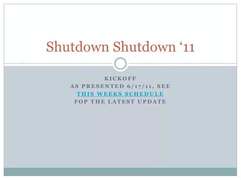PPT Shutdown Shutdown 11 PowerPoint Presentation Free Download ID 2332634