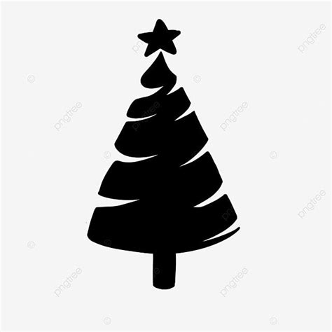 Silueta De Árbol De Navidad Con Estrella