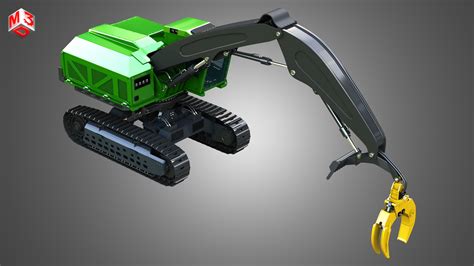959mh Tracked Log Loader 3d Model Cgtrader