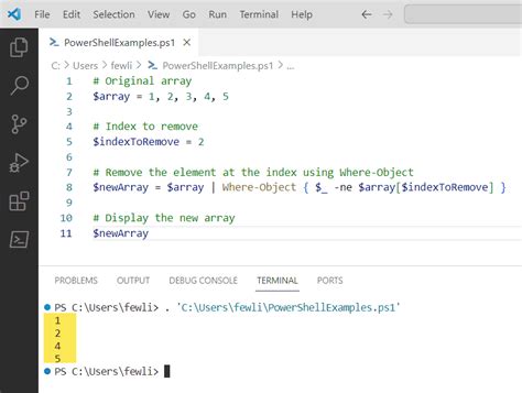 How To Remove Array Element By Index In Powershell