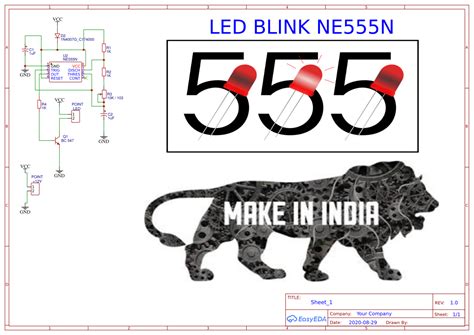 LED Blink Blinking NE555N 555 Platform For Creating And Sharing Projects OSHWLab