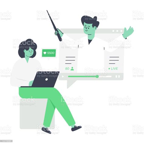 온라인 작업의 평면 일러스트레이션 디자인 노트북에 대한 스톡 벡터 아트 및 기타 이미지 노트북 노트북 사용하기 벡터