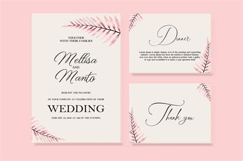 결혼식 초대장 감사 꽃 초대장 현대 Rsvp 카드 디자인 장식 화환 앰프 프레임 프리미엄 Psd 파일