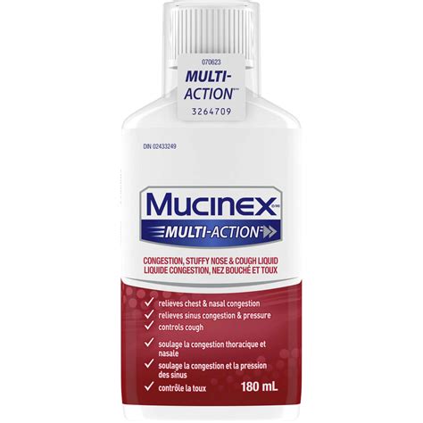 Mucinex Multi Action Wet And Dry Cough Liquid 180 Ml Relieves Chest