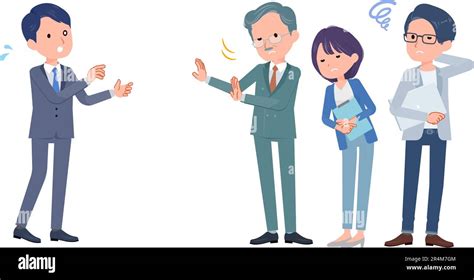 Business Scene Where The Proposal Is Rejected Vector Art That Is Easy To Edit Stock Vector