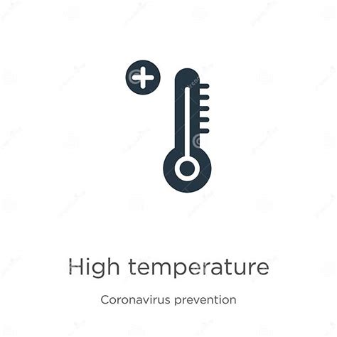 高温图标矢量图 白色分离的coval Prevention系列新潮的平温图标 向量例证 插画 包括有 摄氏 纵的沟纹 181560806