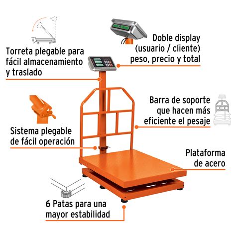 Báscula Electrónica De Plataforma Plegable 600 Kg Truper
