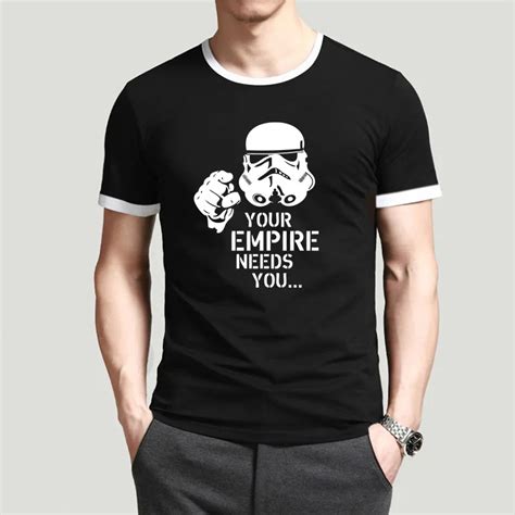 Fashion Star Wars T Shirt Design Round Neck Ringer Short Sleeve Mens