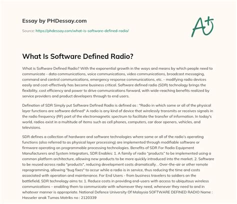 What Is Software Defined Radio 300 Words