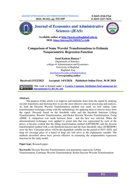 Pdf Comparison Of Some Wavelet Transformations To Estimate