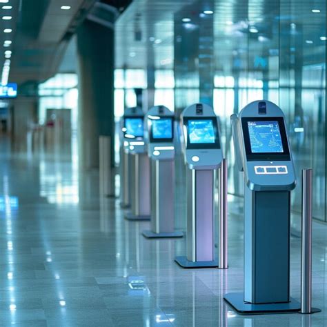 A Hightech Security System At An Airport Including Biometric Scanners