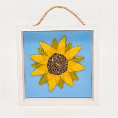 Fused Glass Sunflower Art In A Frame Alicia Abrams