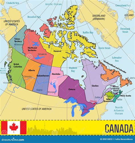 Labeled Map Of Canada