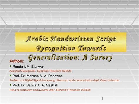 Narrative Essay Arabic Script Recognition Thesis Report Master
