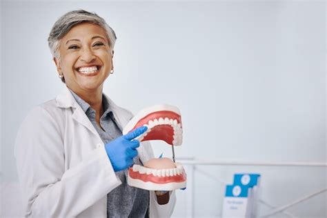 Premium Photo Dentist Dentures And Portrait Of Senior Woman For