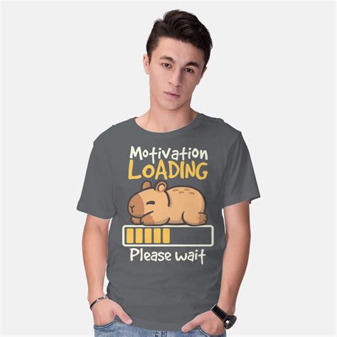 Capybara Motivation Loading Mens Basic Tee Nemimakeit By Teefury