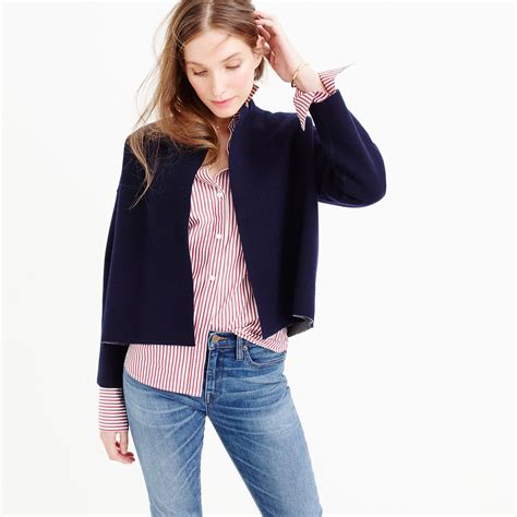 J Crew Reversible Sweater Jacket In Blue Lyst
