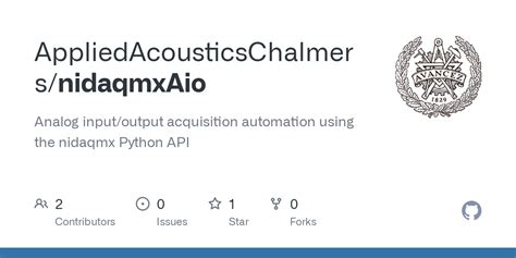 Github Appliedacousticschalmersnidaqmxaio Analog Inputoutput Acquisition Automation Using