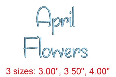 April Flowers Embroidery Font · Creative Fabrica