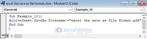 Excel VBA Save As File Format Suitable Examples ExcelDemy