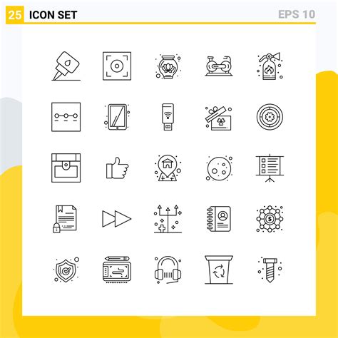 Set Of 25 Modern Ui Icons Symbols Signs For Layout Fire Decoration Extinguisher Bike Editable
